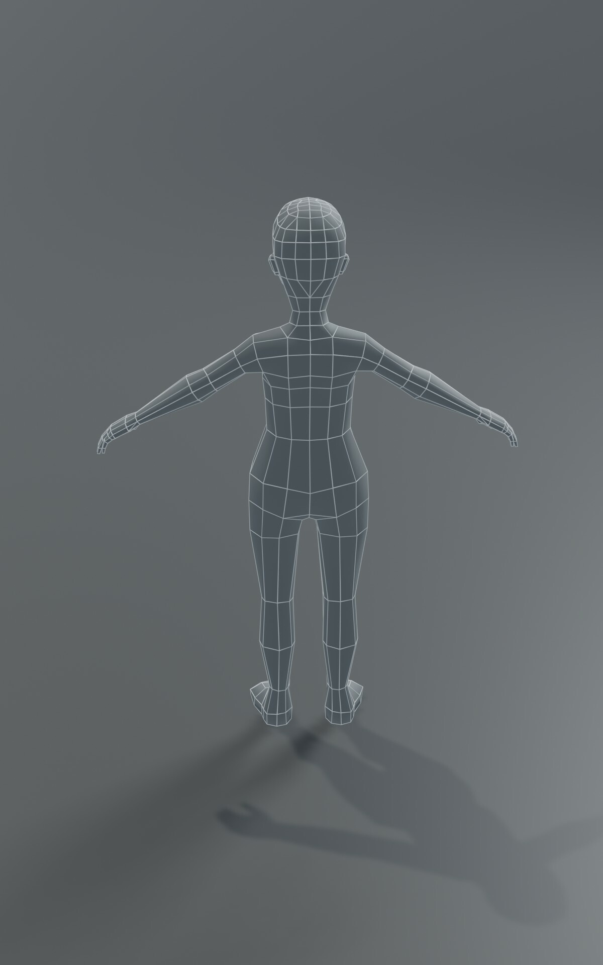 ArtStation - Girl Kid Body Base Mesh 3D Model 1000 Polygons | Game Assets