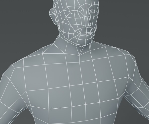 ArtStation - Human Body Base Mesh 3D Model Family Pack 1000 Polygons | Game Assets