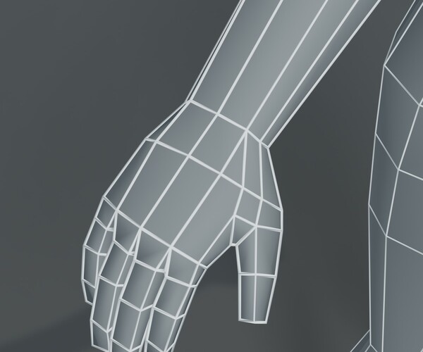 ArtStation - Human Body Base Mesh 3D Model Family Pack 1000 Polygons | Game Assets