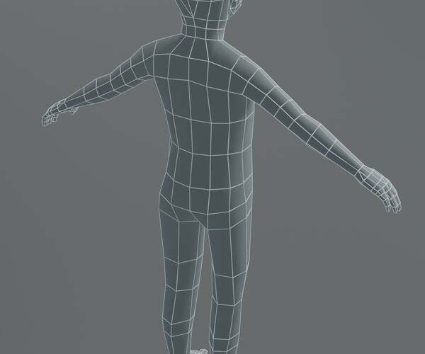 ArtStation - Human Body Base Mesh 3D Model Family Pack 1000 Polygons ...
