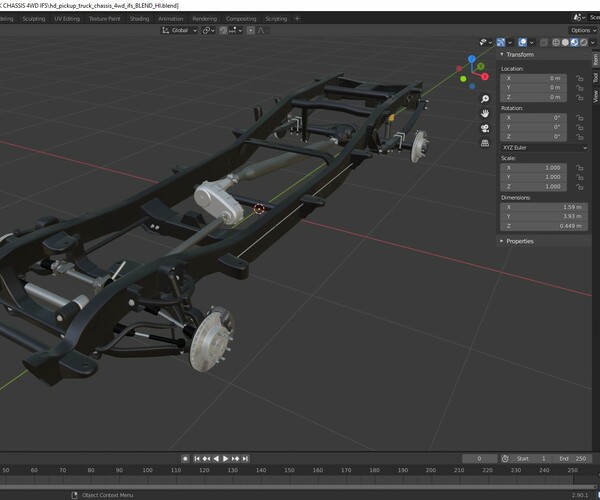 ArtStation - HD PICKUP TRUCK CHASSIS 4WD IFS | Game Assets