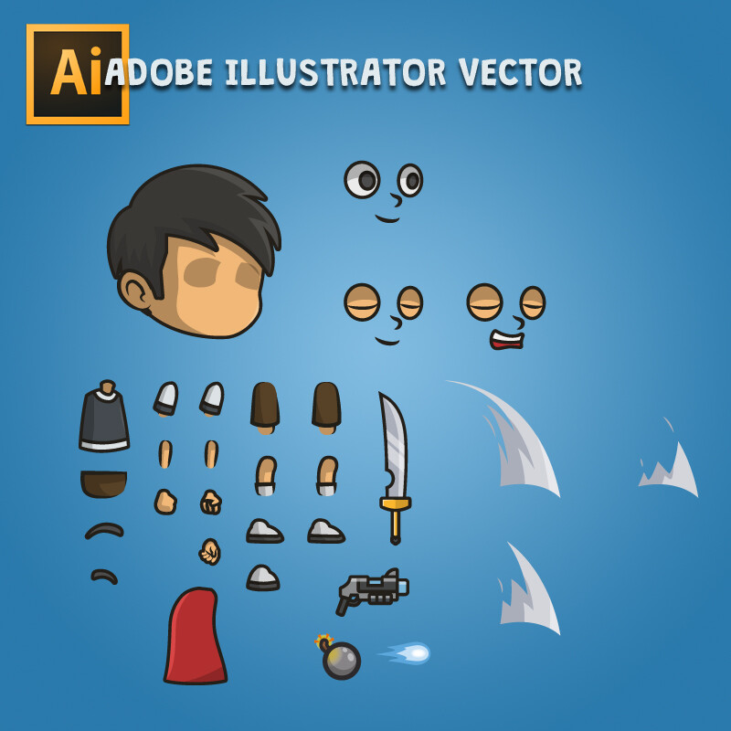 ArtStation - Super Boy 2D Charcater Sprite | Game Assets