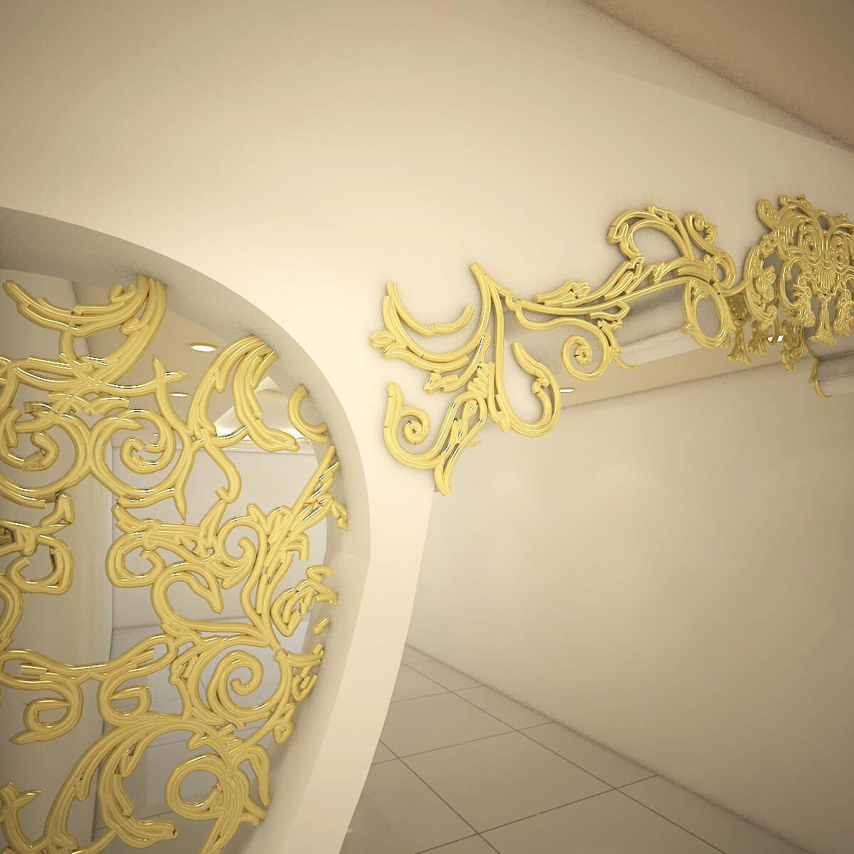 ArtStation - Partition with ornamental design 3D model | Resources