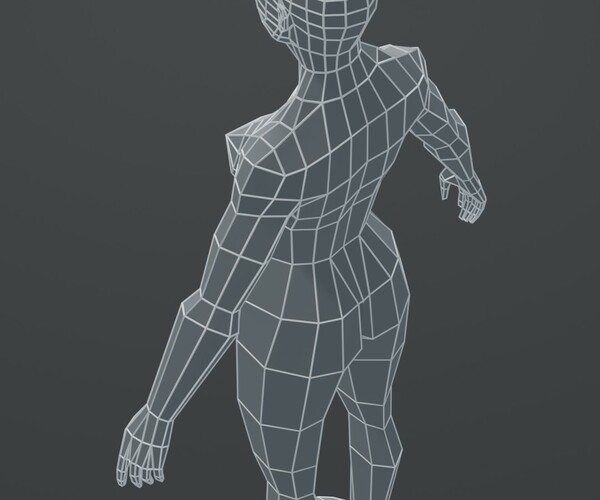 ArtStation - Superhero Muscular Female Body Base Mesh 3D Model 1000 ...