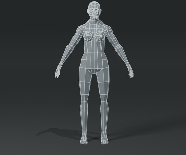 ArtStation - Superhero Muscular Female Body Base Mesh 3D Model 1000 ...