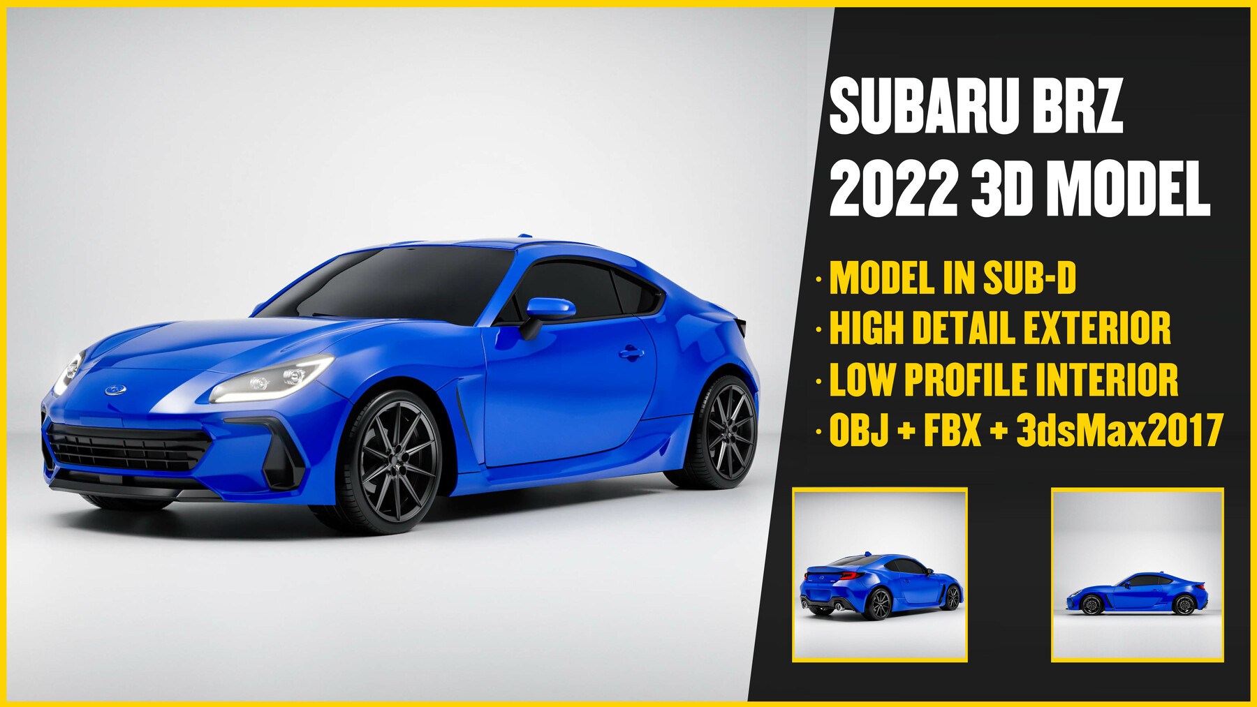FLAT HAT 3D Studio - SUBARU BRZ 2022 3D Model