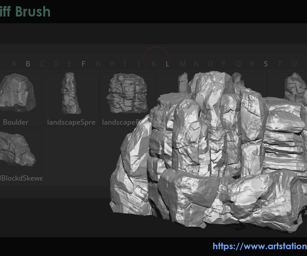 ArtStation - (Zbrush)10 Cliff IMM Brush | Brushes