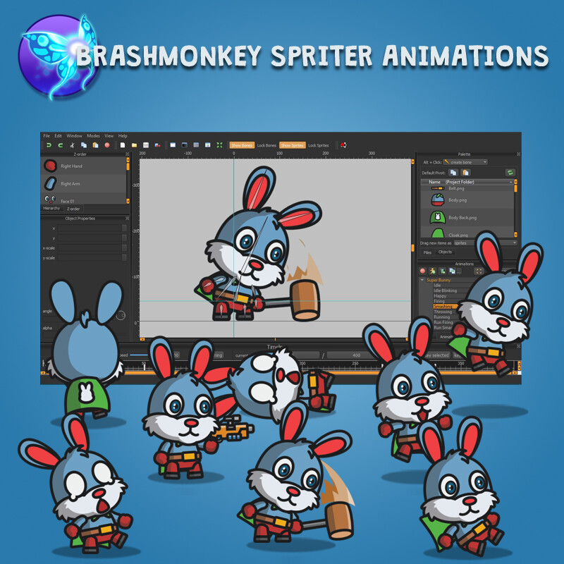 ArtStation - Super Bunny 2D Character Sprite | Game Assets