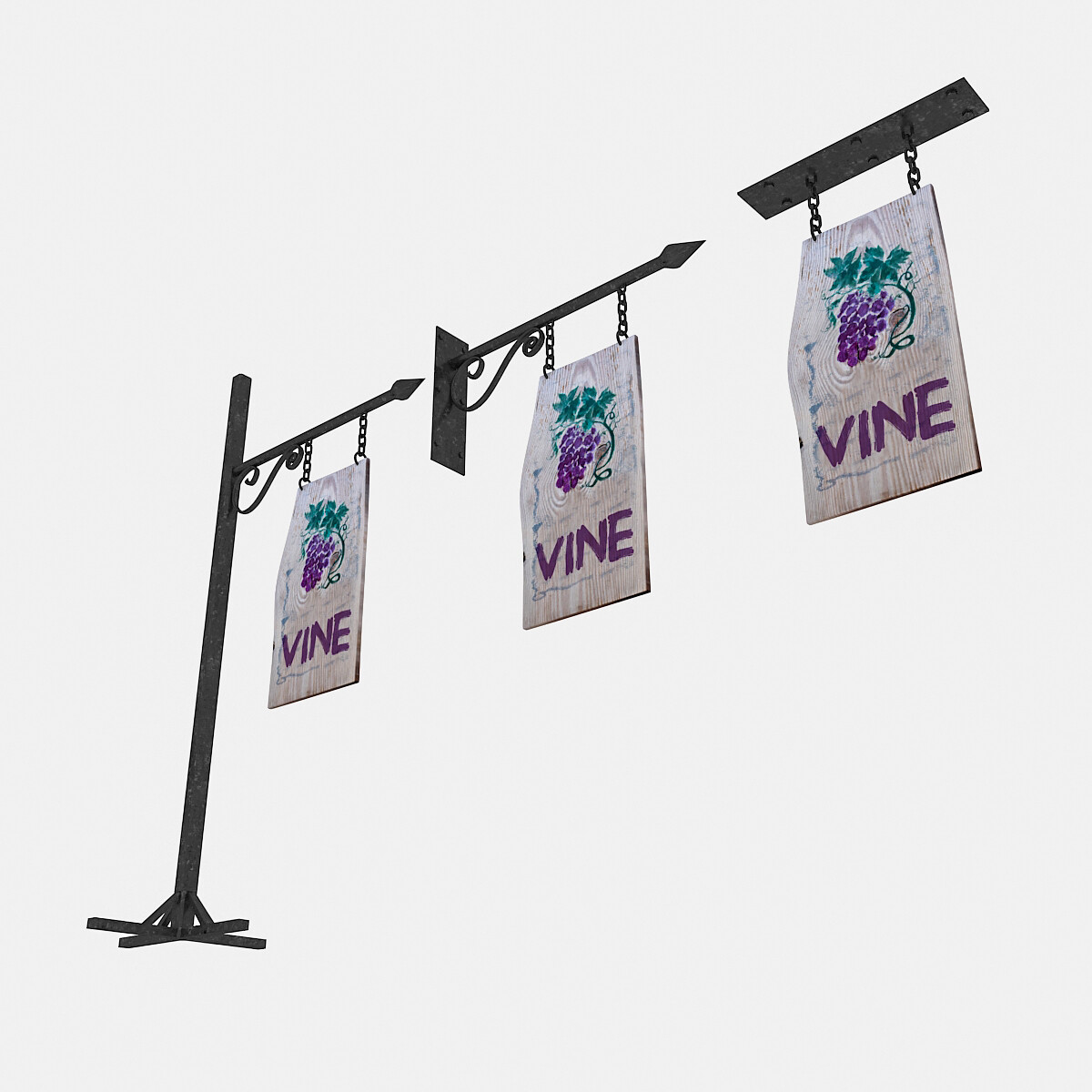 ArtStation - old woodden vine sign | Game Assets