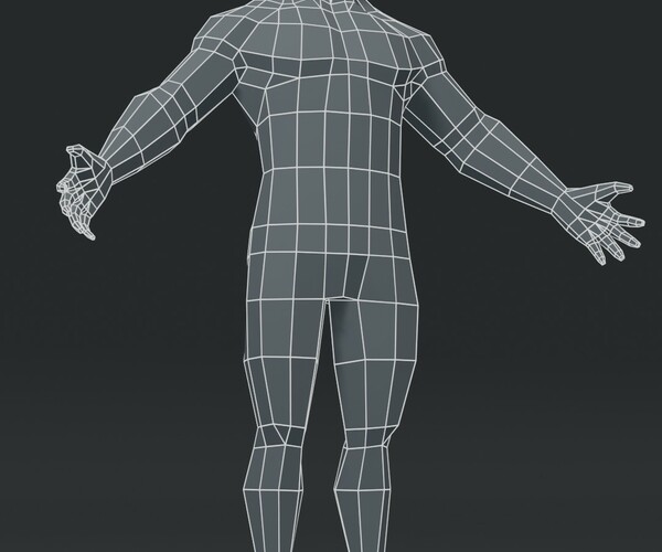ArtStation - Muscular Human Body Base Mesh 3D Model Pack 1000 Polygons ...