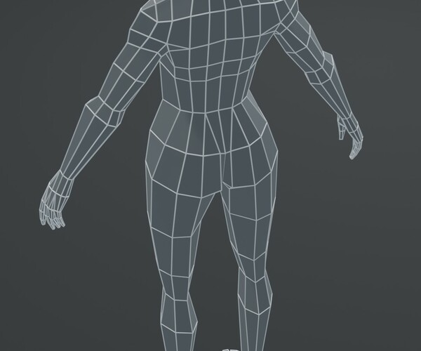 ArtStation - Muscular Human Body Base Mesh 3D Model Pack 1000 Polygons ...