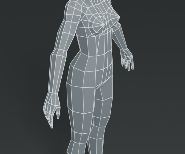 ArtStation - Muscular Human Body Base Mesh 3D Model Pack 1000 Polygons ...