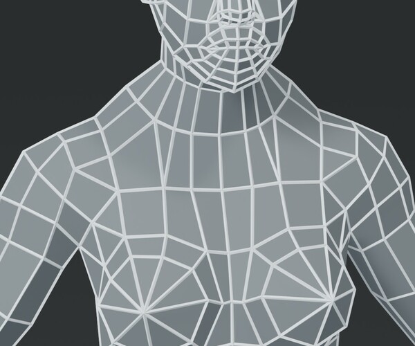 ArtStation - Muscular Human Body Base Mesh 3D Model Pack 1000 Polygons ...