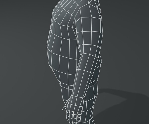 ArtStation - Male Body Fat Base Mesh 3D Model 1000 Polygons | Game Assets