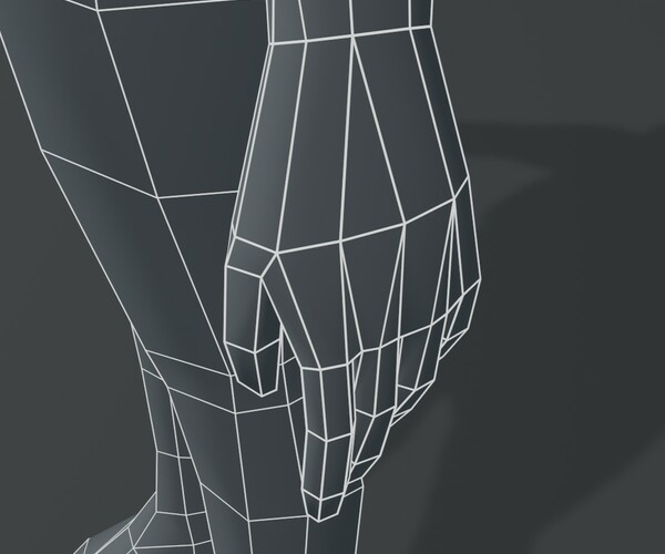 ArtStation - Female Body Fat Base Mesh 3D Model 1000 Polygons | Game Assets