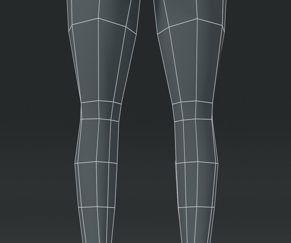 ArtStation - Female Body Fat Base Mesh 3D Model 1000 Polygons | Game Assets