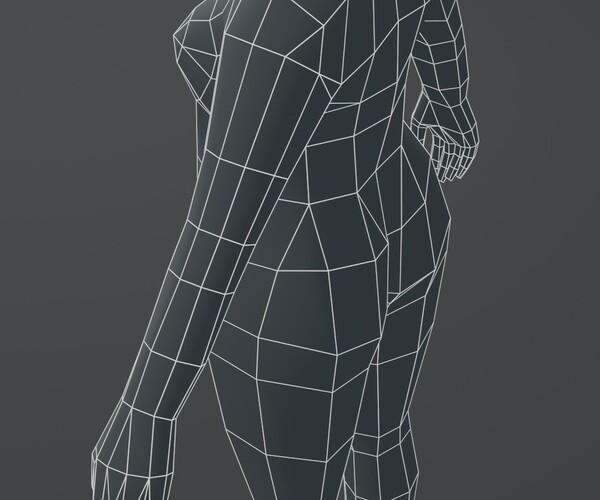 ArtStation - Female Body Fat Base Mesh 3D Model 1000 Polygons | Game Assets