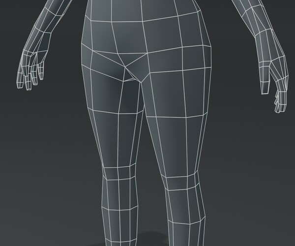 ArtStation - Female Body Fat Base Mesh 3D Model 1000 Polygons | Game Assets