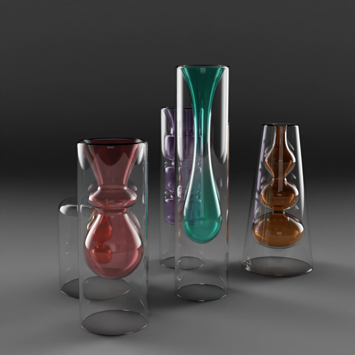 ArtStation - Yves Coloured Glass Vase Set | Resources