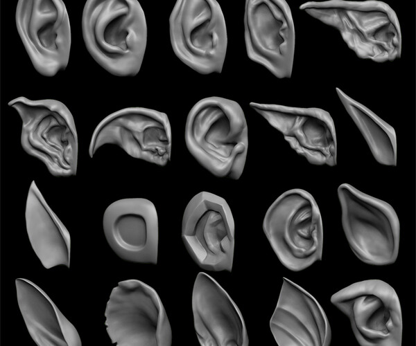 ArtStation - ears 3D model with high poly and low poly | Game Assets