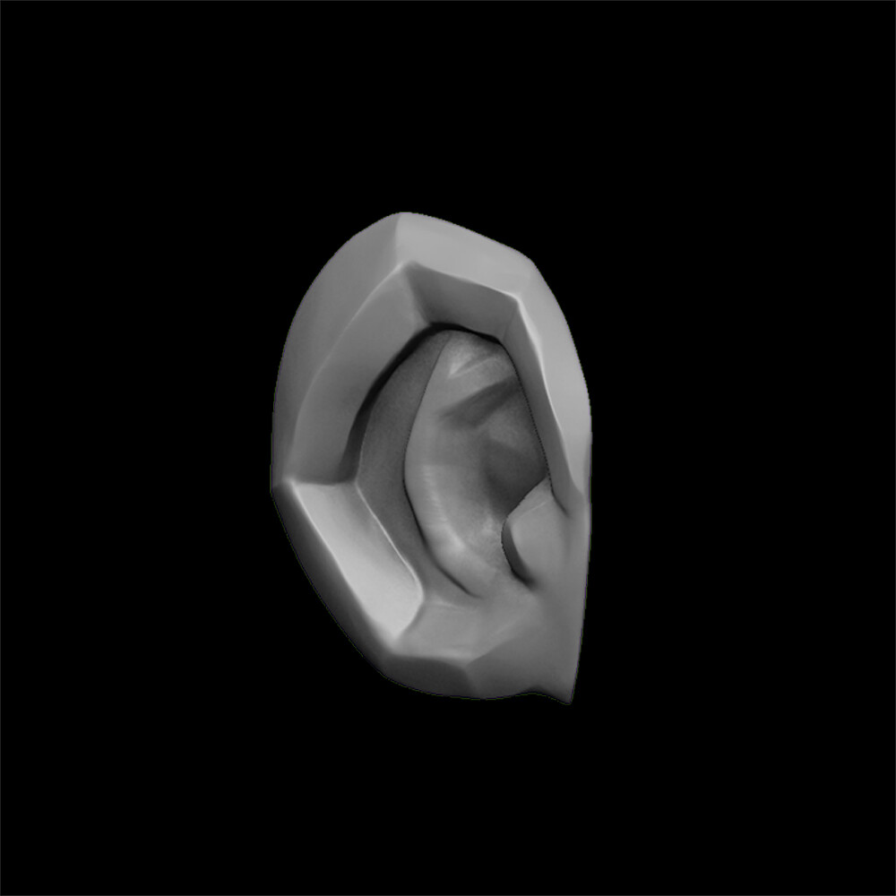 ArtStation - ears 3D model with high poly and low poly | Game Assets