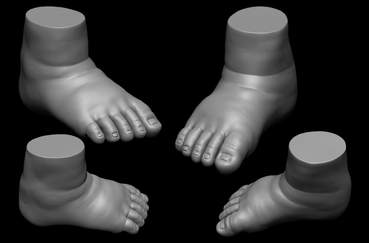 ArtStation - 4 different feet with high poly 3D model | Resources