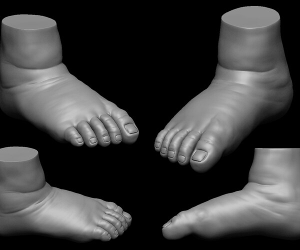 ArtStation - 4 different feet with high poly 3D model | Resources