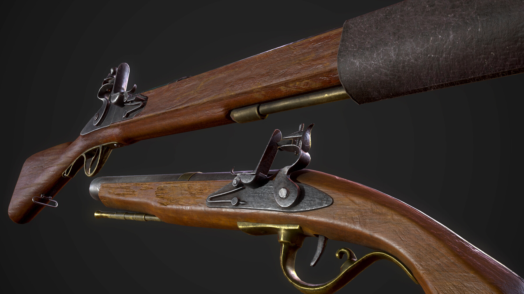 ArtStation - Flintlock pistol & Rifle - Game Ready | Game Assets