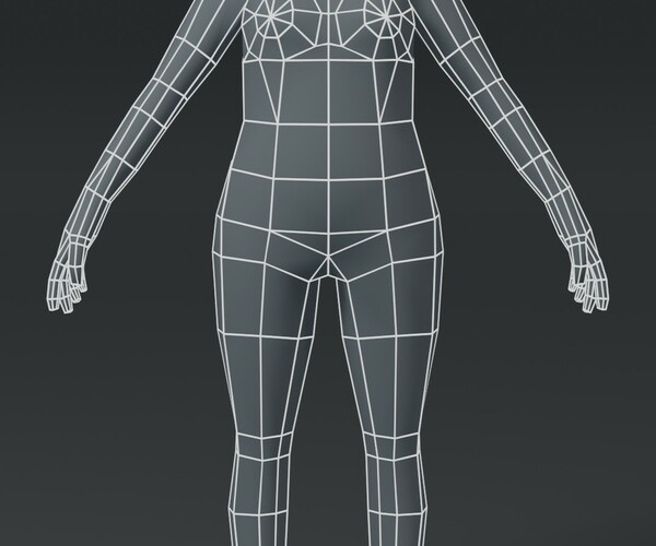 ArtStation - Human Body Base Mesh 10 3D Models Pack 1000 Polygons | Game Assets