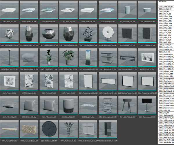 ArtStation - Furniture & Decor Asset Pack: Interioreal Collection 001 ...