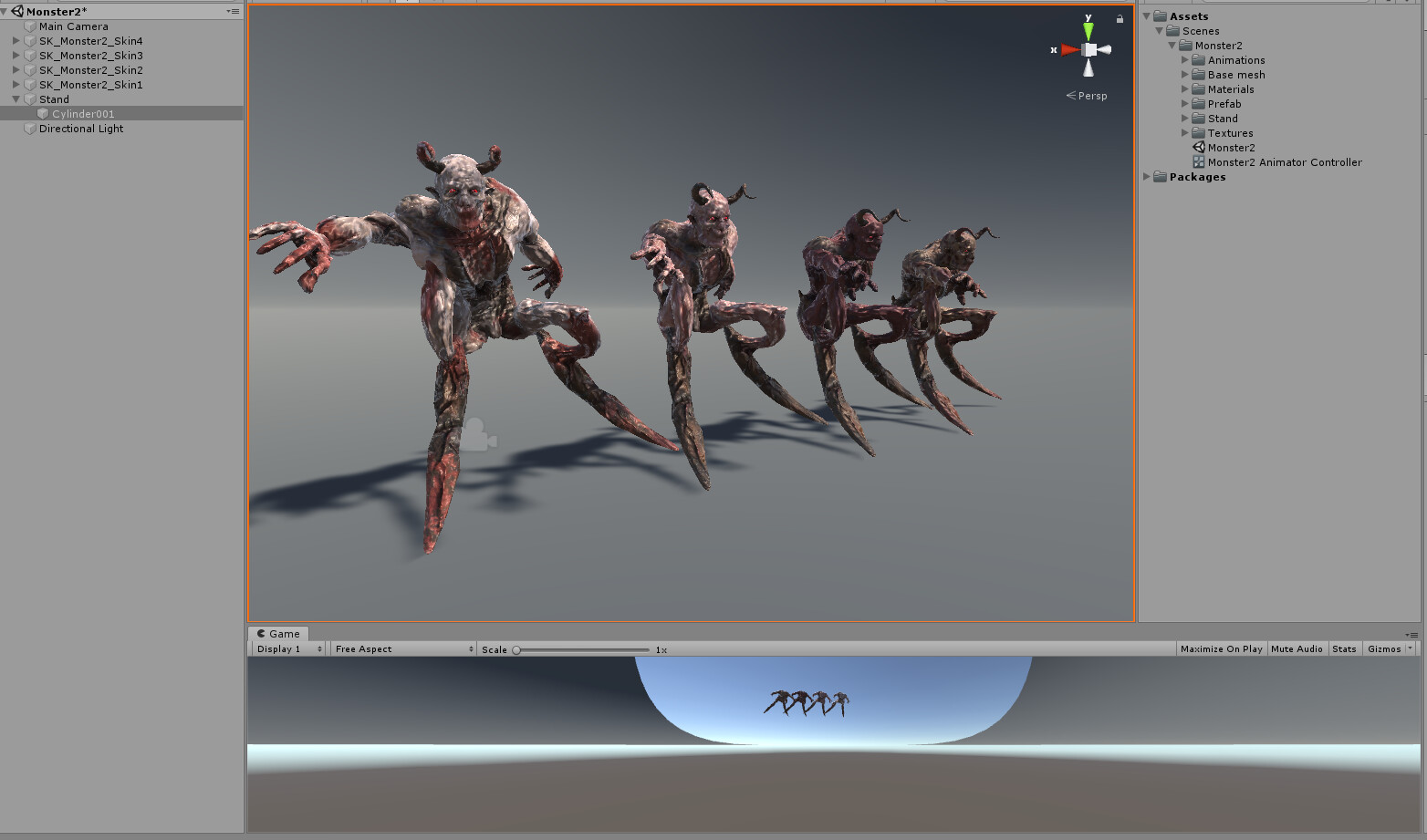 ArtStation - Monster Mutant 2 low poly game model | Game Assets