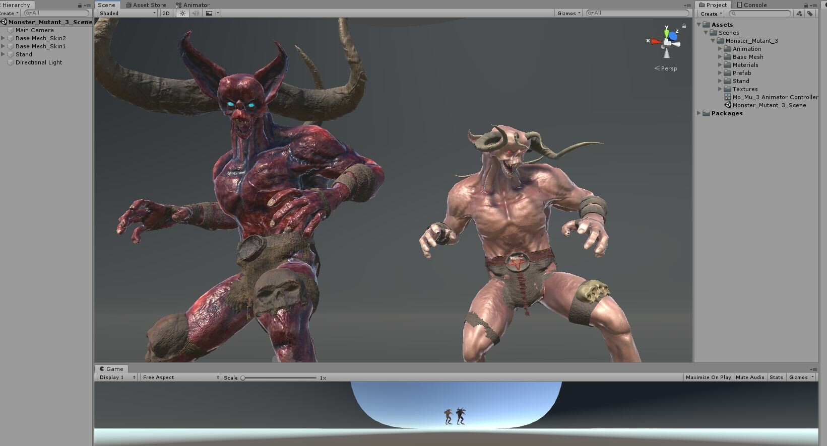 ArtStation - Monster Mutant 3 low poly game model | Game Assets