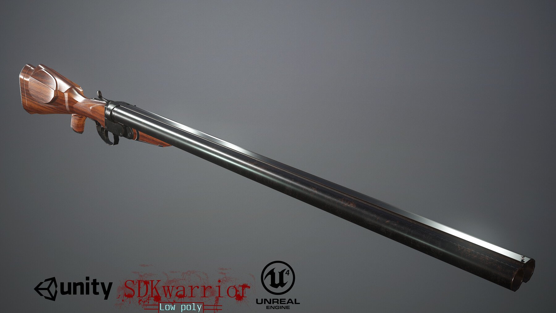 ArtStation - Double-barrel shotgun IZH-54 Low poly game model | Game Assets