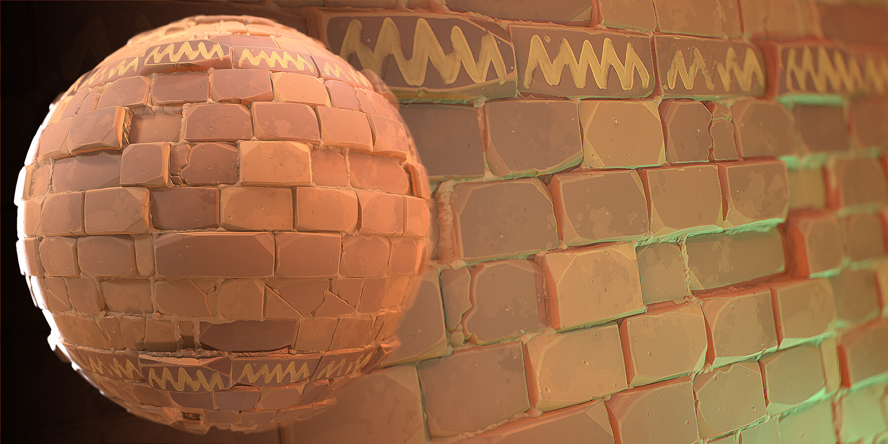 ArtStation - Stylized brick wall | Game Assets