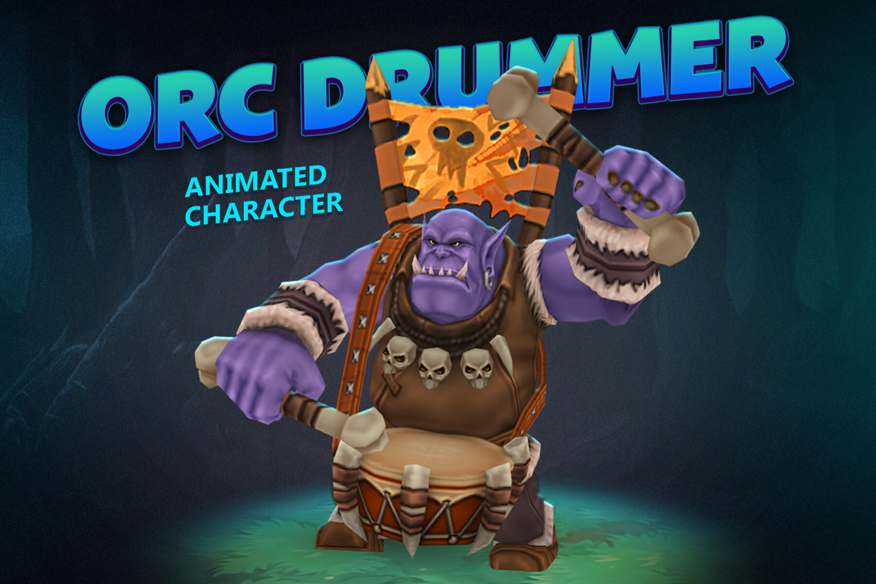 ArtStation - Orc drummer animated character | Game Assets