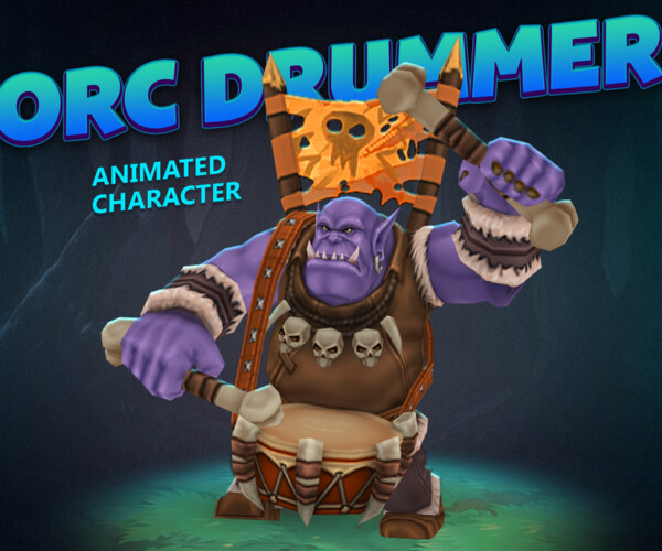 ArtStation - Orc drummer animated character | Game Assets