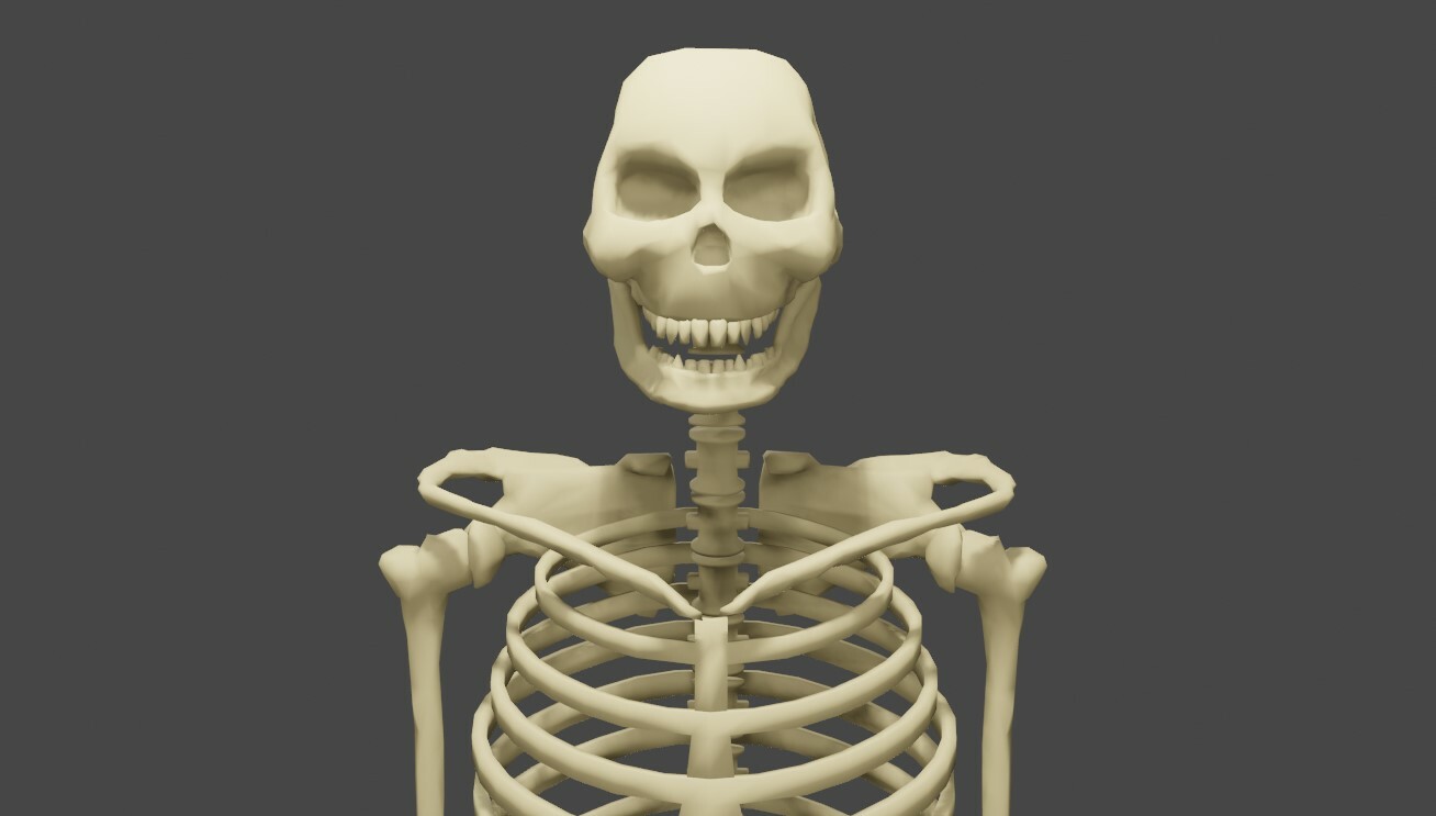 ArtStation - Basic Skeleton - Skull - Esqueleto 3D model | Game Assets