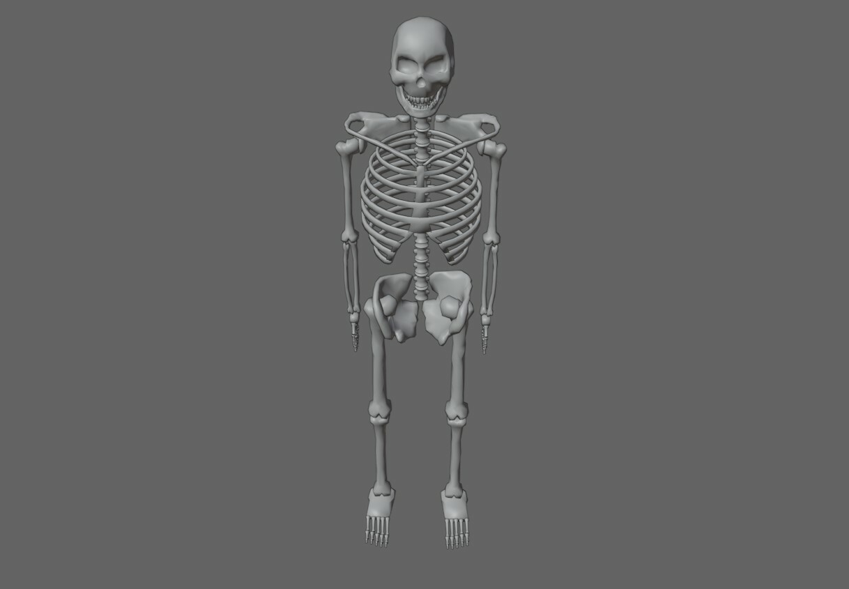 ArtStation - Basic Skeleton - Skull - Esqueleto 3D model | Game Assets