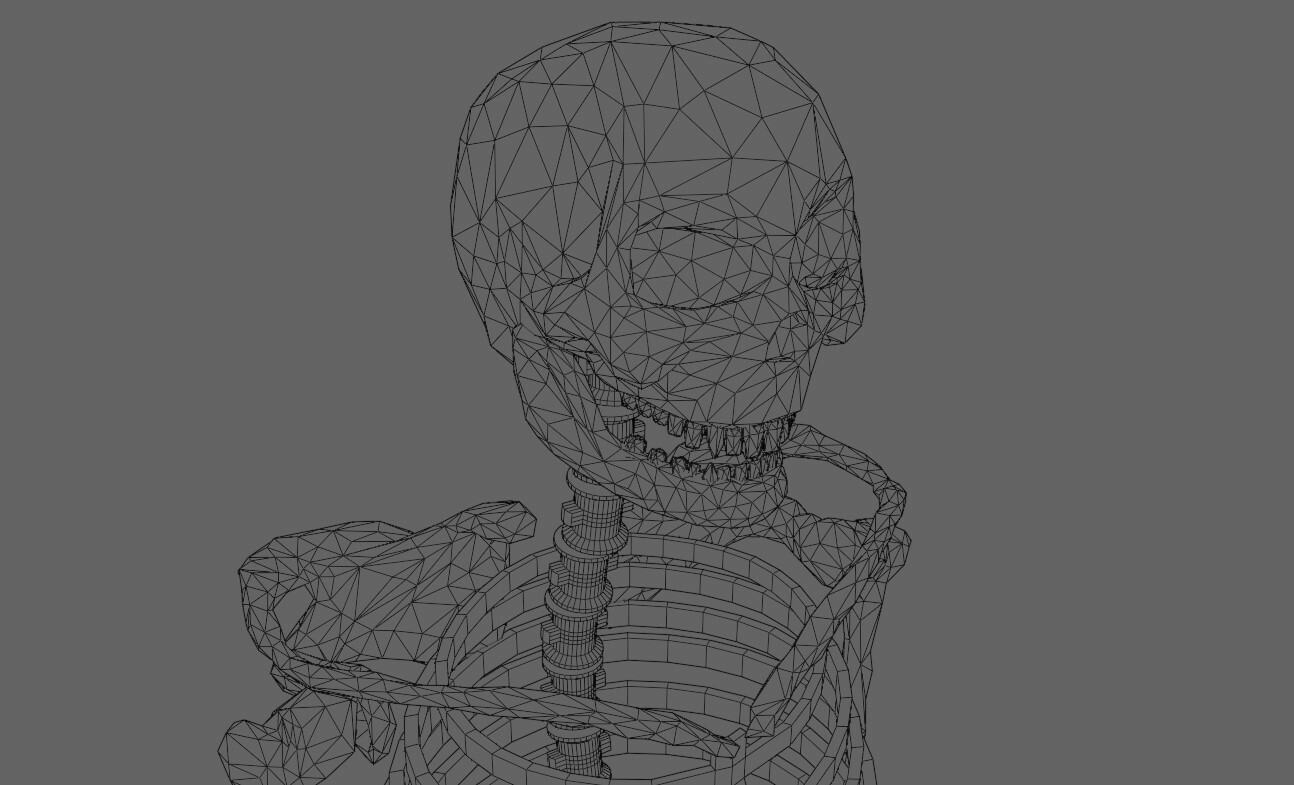 ArtStation - Basic Skeleton - Skull - Esqueleto 3D model | Game Assets