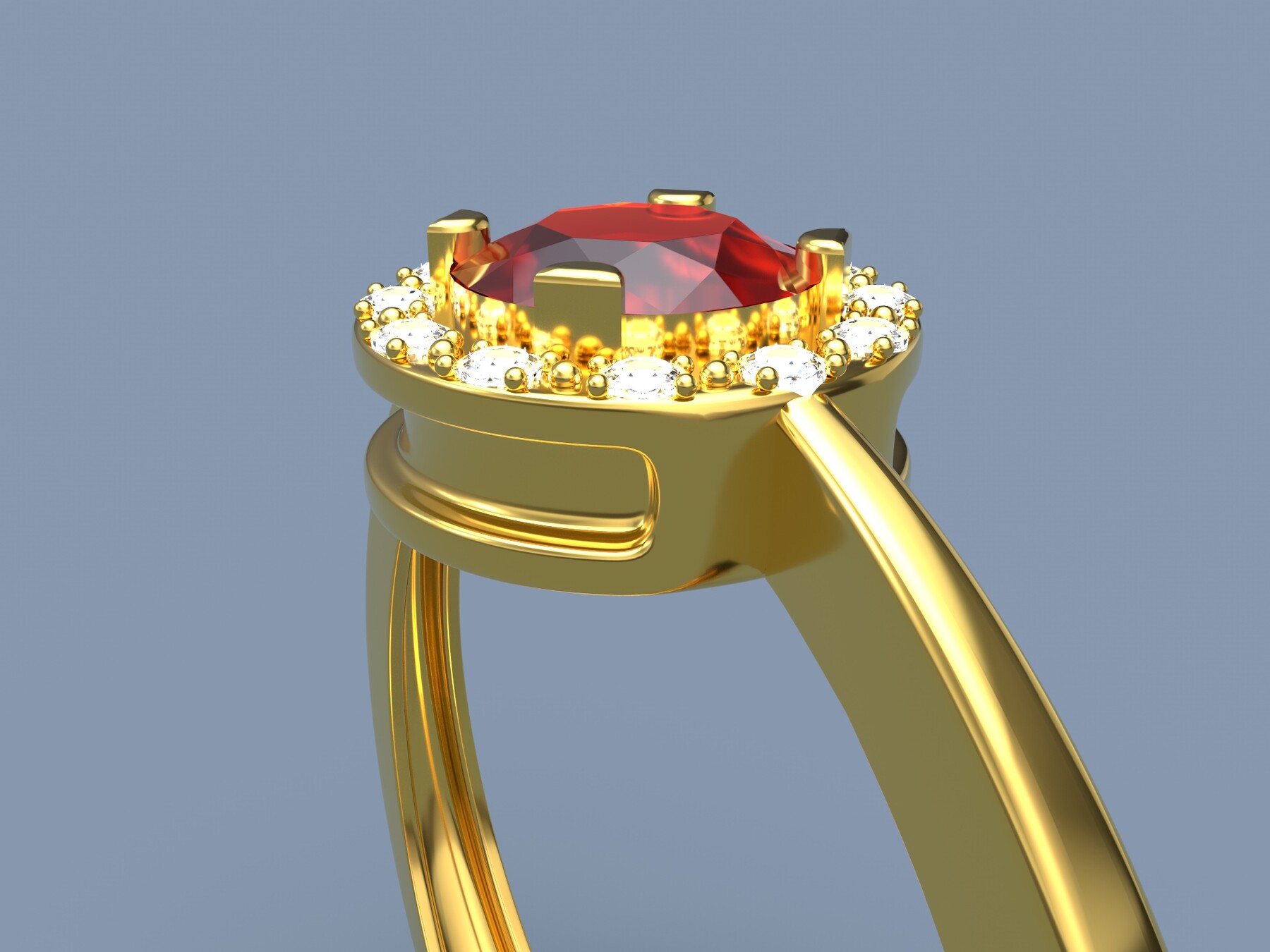 ArtStation - Gold Ring Gemstone 3D print model, Gold Ring 3D model ...