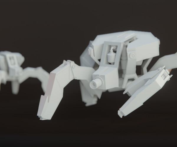 ArtStation - Sci-Fi Lowpoly Spider bot | Resources