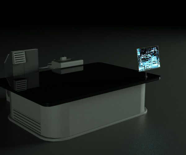 ArtStation - Sci fi table hard surface Low poly Low-poly 3D model ...