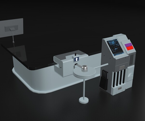 ArtStation - Sci fi table hard surface Low poly Low-poly 3D model | Game Assets