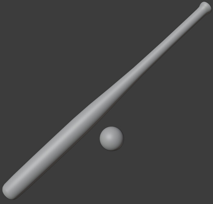 ArtStation - Baseball bat and ball Low-poly 3D model | Resources