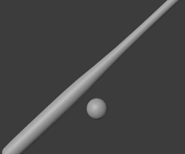 ArtStation - Baseball bat and ball Low-poly 3D model | Resources