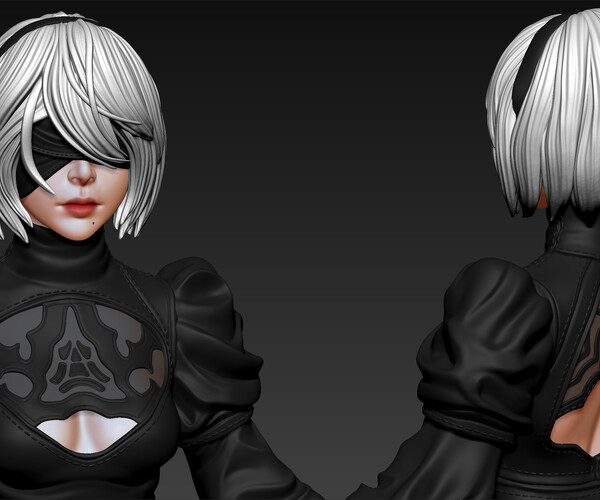ArtStation - 2B Fan Art - Basemesh | Resources