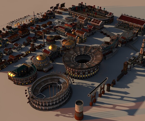 ArtStation - Mega Roma Greek Ancient City Pack | Game Assets
