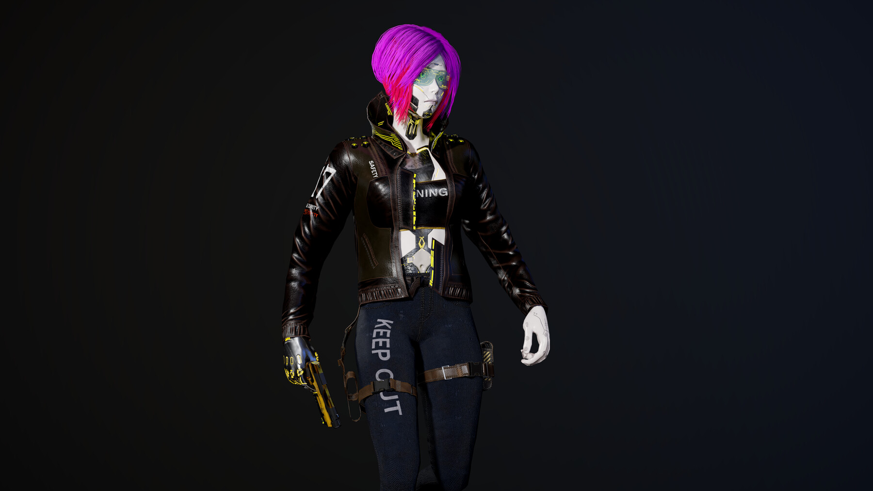 ArtStation - Cyberpunk Girl low pole game model | Game Assets