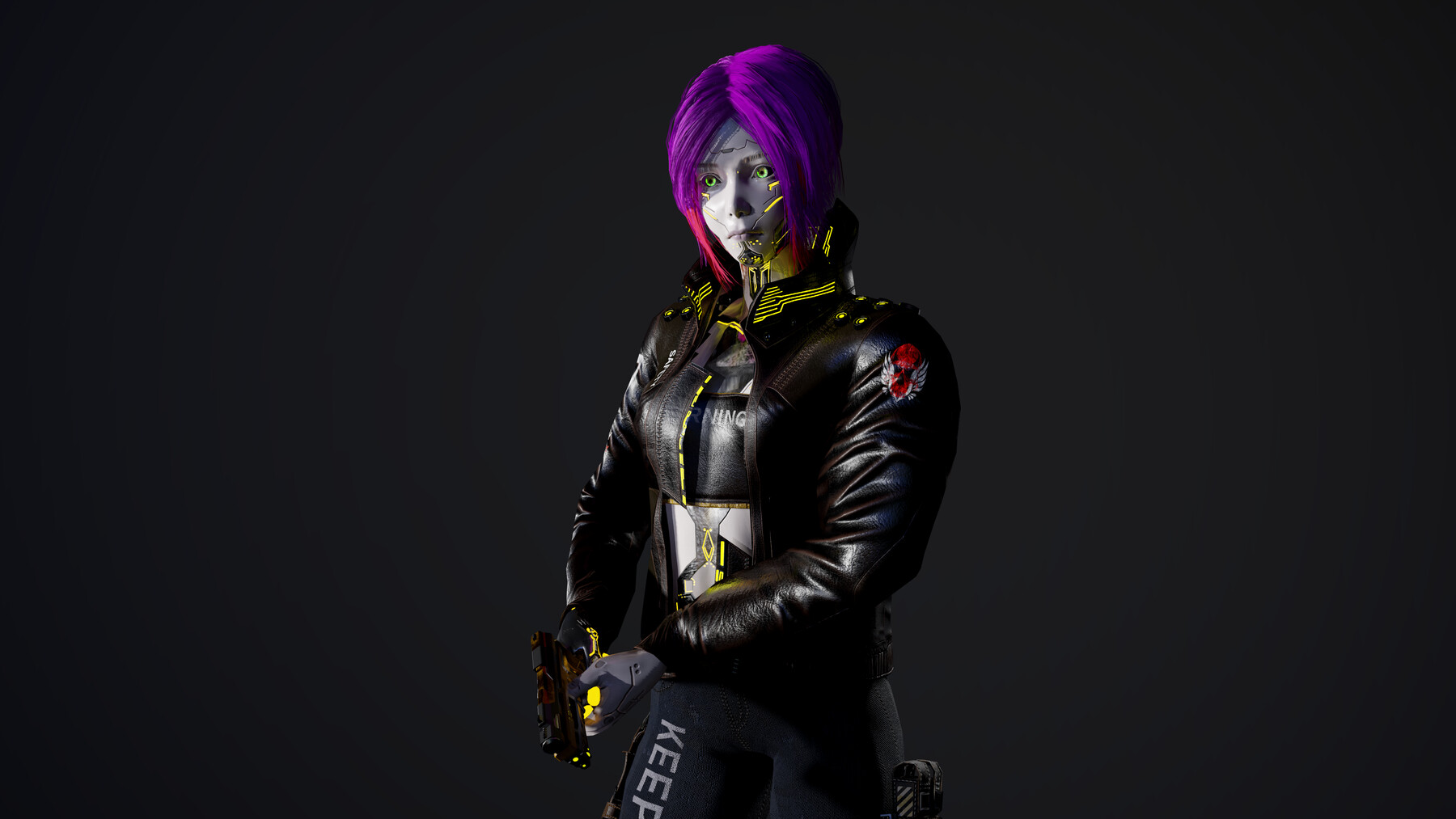 ArtStation - Cyberpunk Girl low pole game model | Game Assets