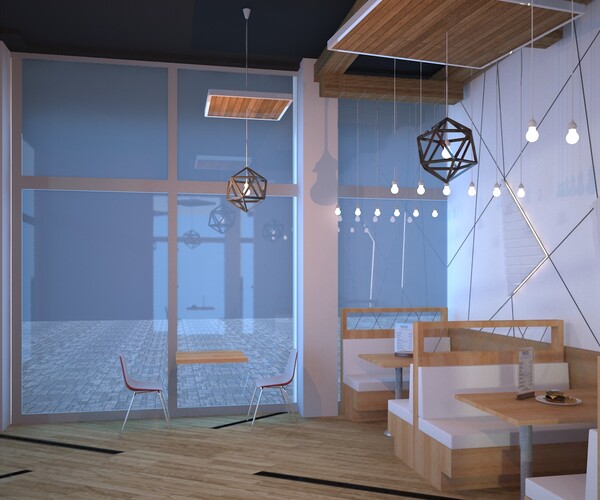 ArtStation - 3D Restaurant Cafe Interior Full model | Resources